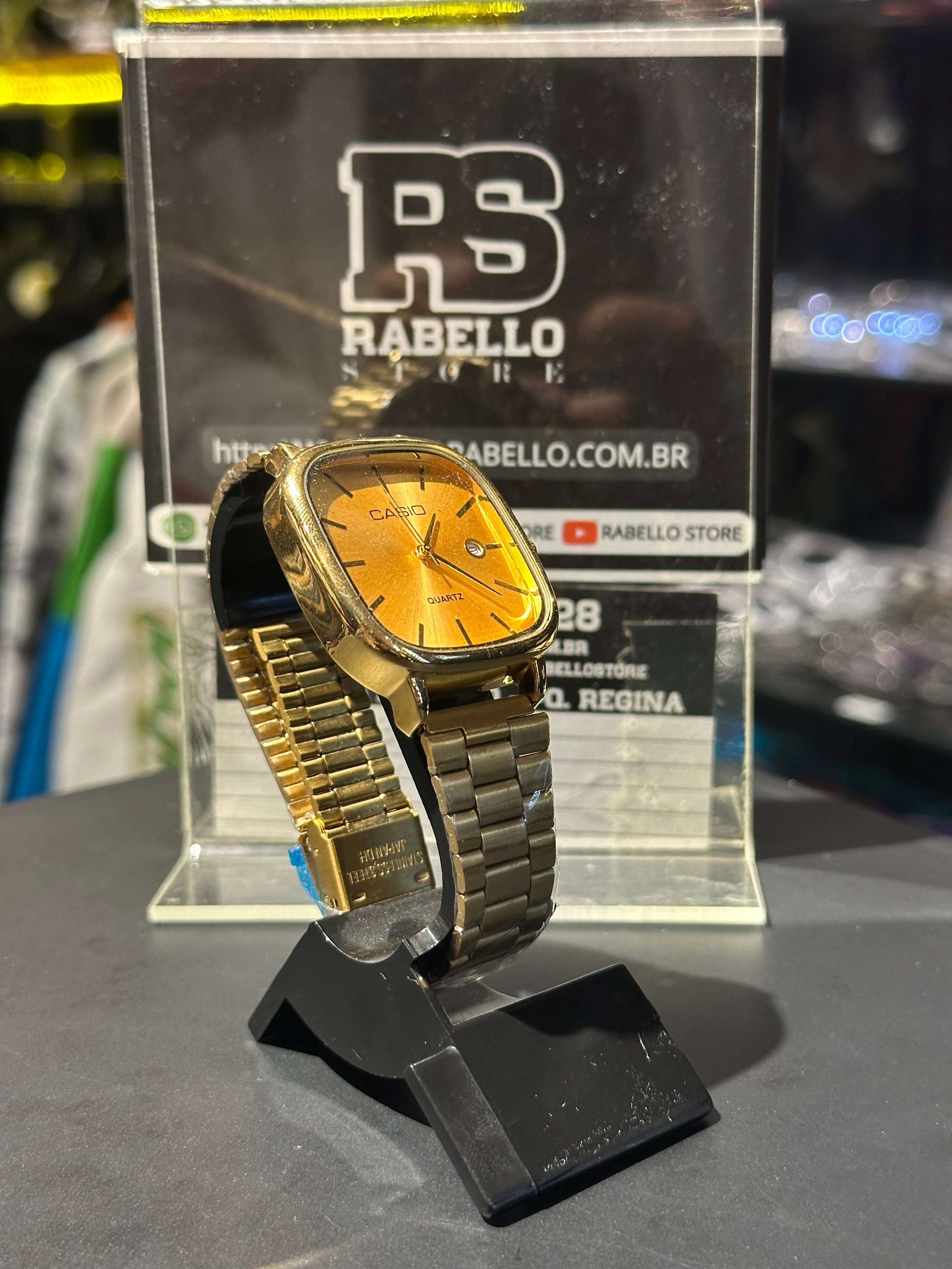 Relógio Casio A963 Fundo Gold - Pronta Entrega